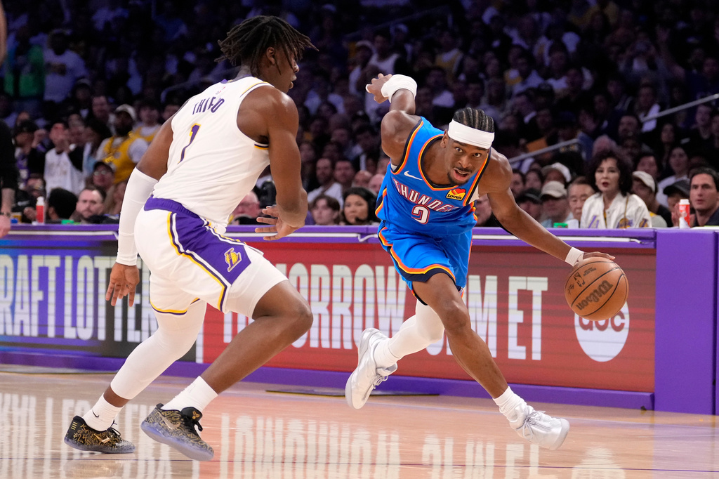 Thunder breeze past Lakers in Game 3 for another blowout win, seize 3-0 ...